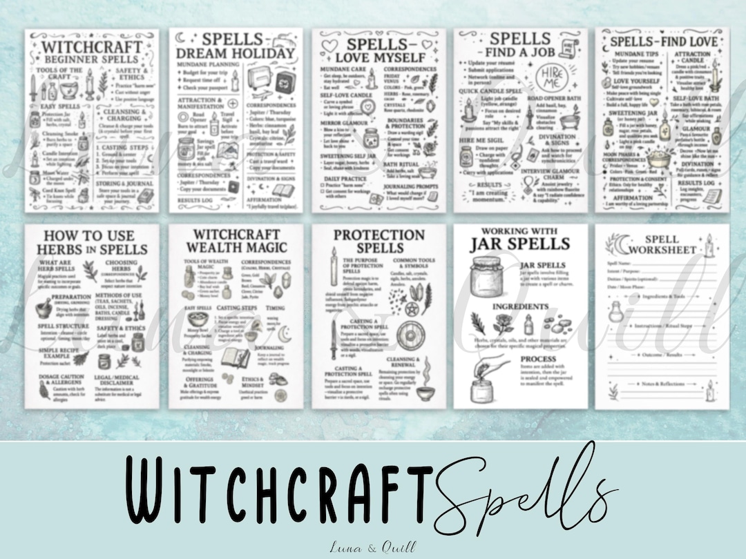 Beginner Book of Shadows Printable – Easy Witchcraft Planner, Spell ...