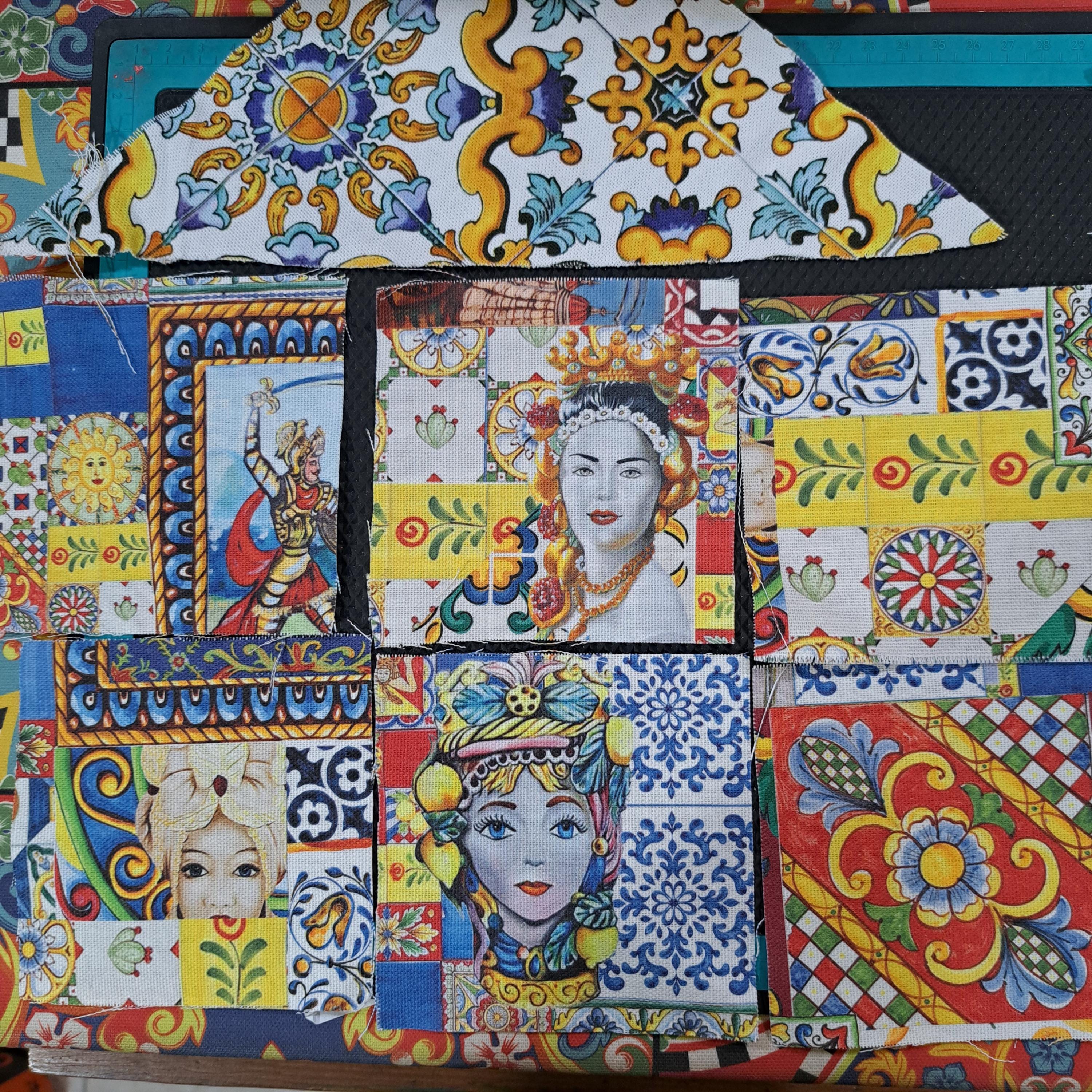 Scrap Fabric From Sicily: Moorish Heads, Lemons, Caltagirone Majolica ...