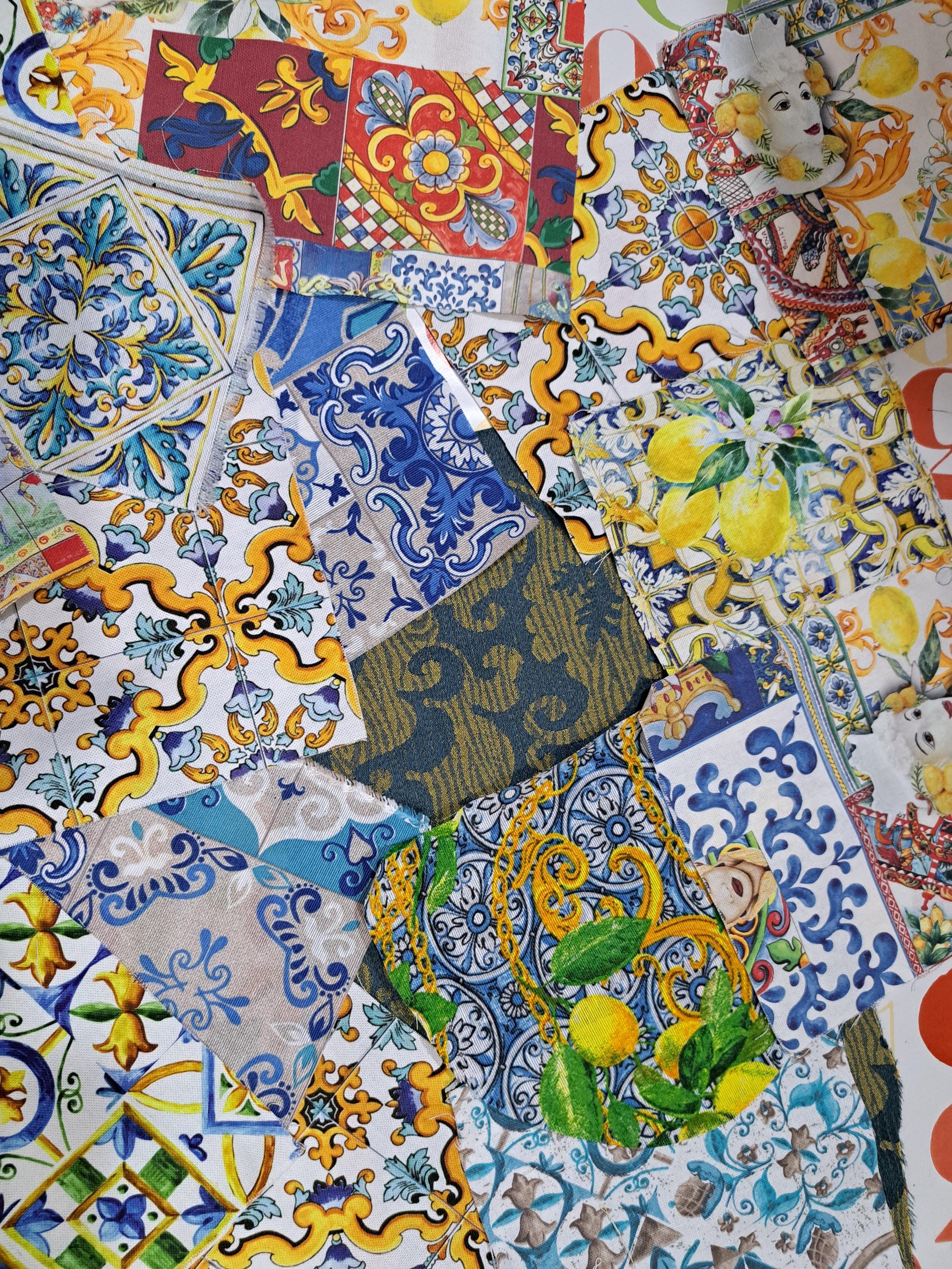Scrap Fabric From Sicily: Moorish Heads, Lemons, Caltagirone Majolica ...