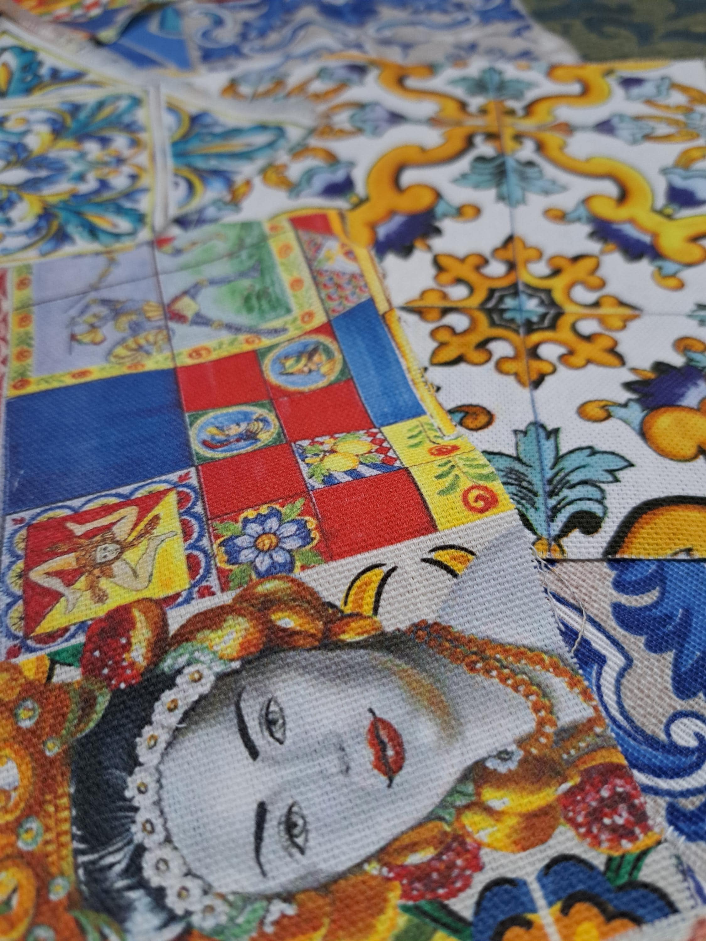 Scrap Fabric From Sicily: Moorish Heads, Lemons, Caltagirone Majolica ...