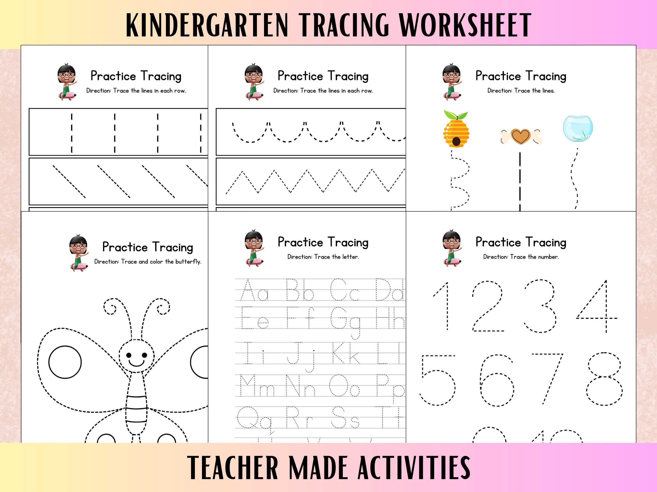 Preschool Interactive Tracing Worksheets, Trace Pages Printable ...