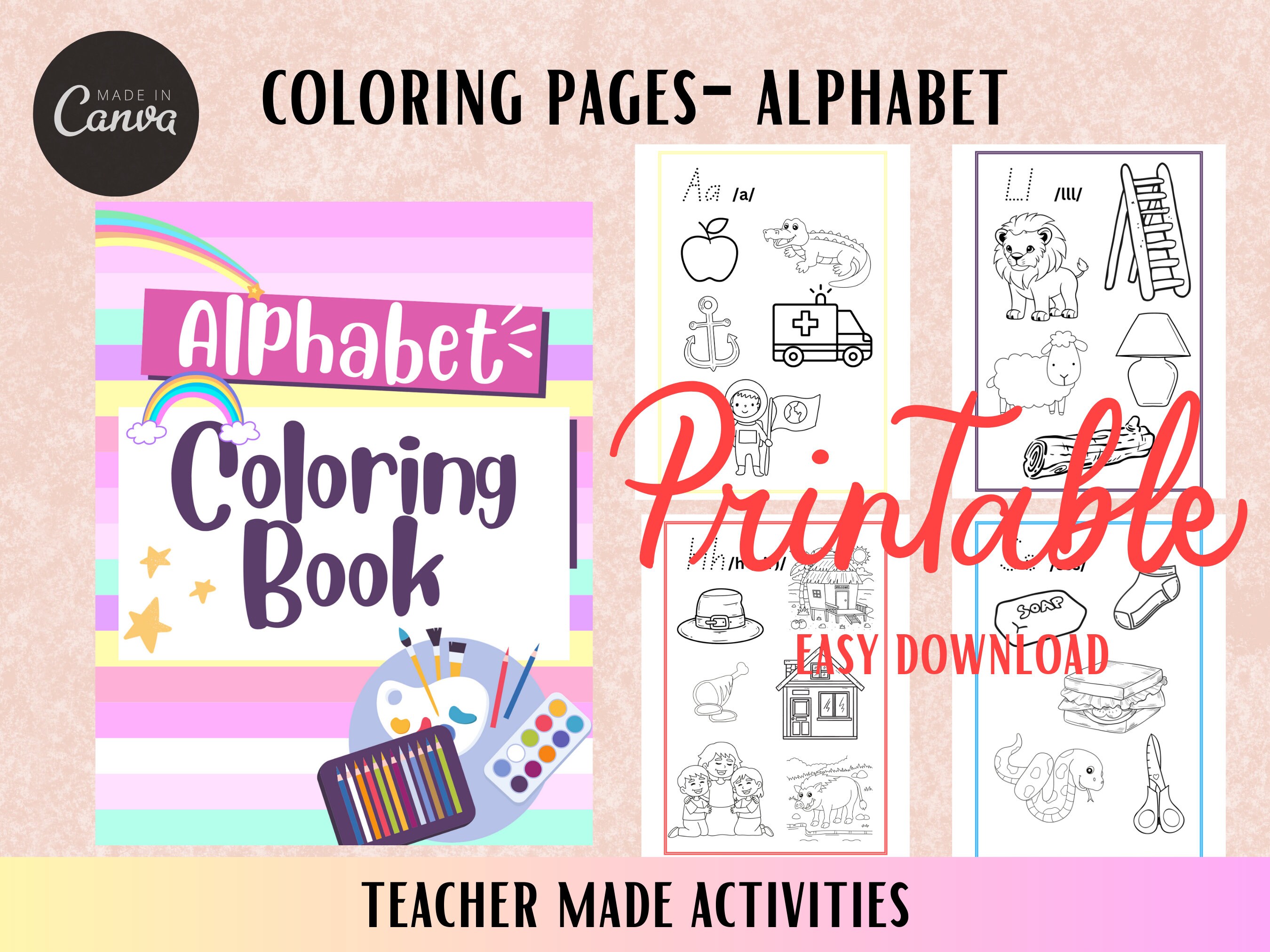 Printable Alphabet Coloring Pages Toddler Coloring Book Toddler ...