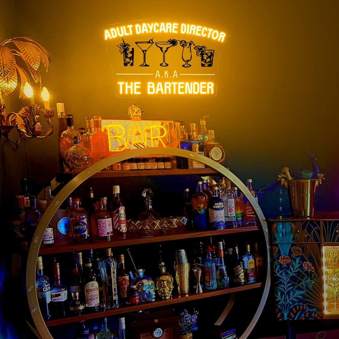 Adult Daycare Director AKA Bartender Neon Sign: Home Bar Decor - Etsy