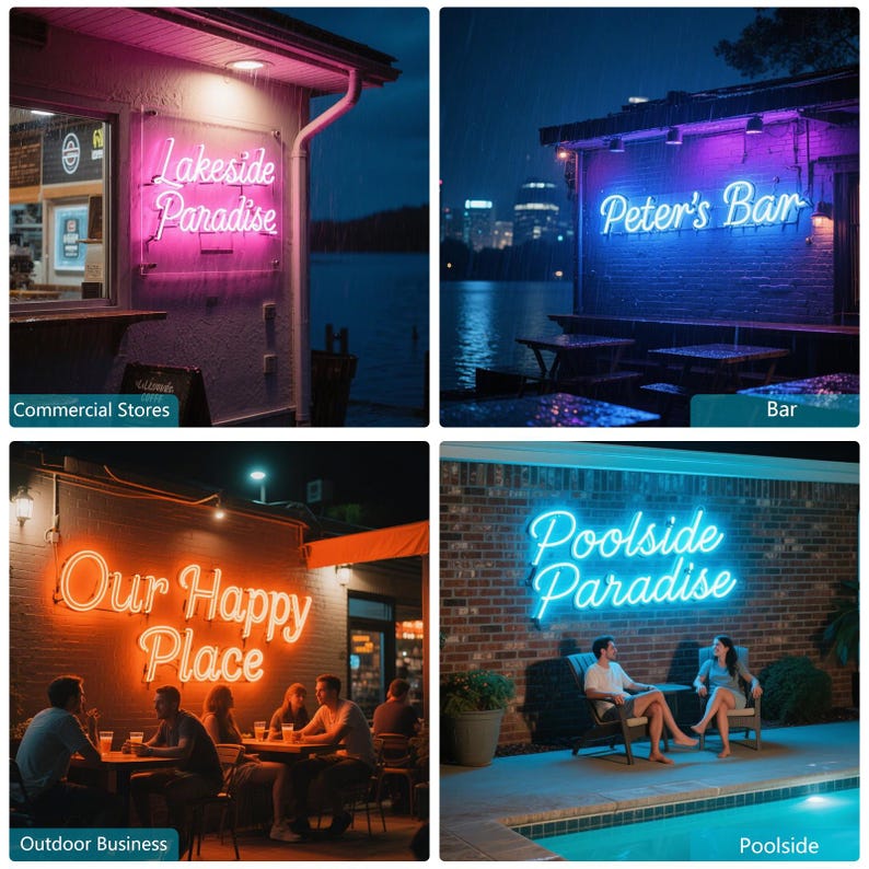 Custom Waterproof LED Neon Sign: Outdoor Business Logo Decor - Etsy