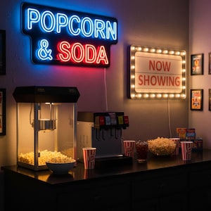 Custom Now Showing Marquee Neon Sign,movie Theater Light up Wall Decor ...