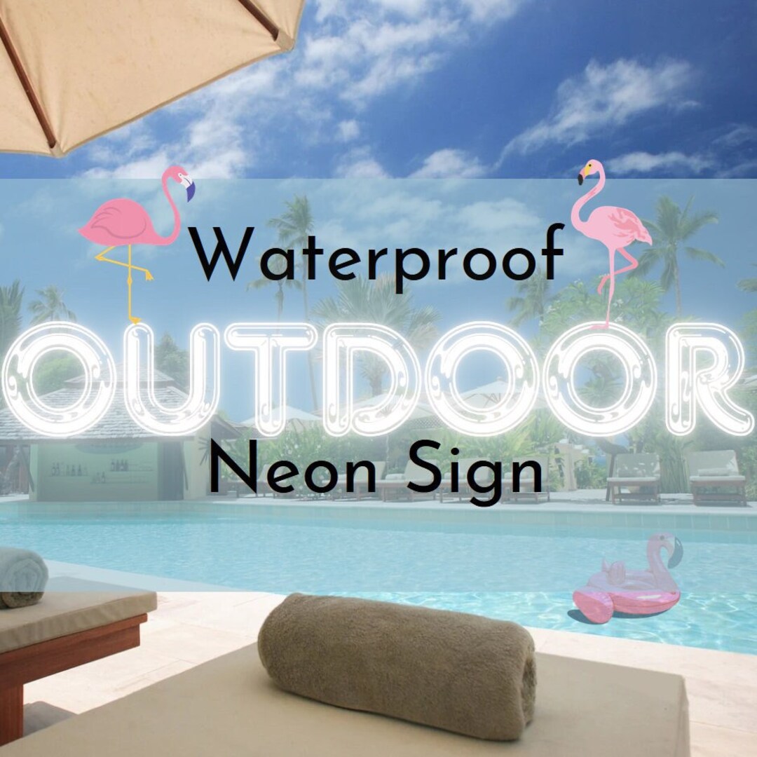 Custom Waterproof Outdoor Neon Sign, Outdoor Poolside Oasis Sign, Pool ...