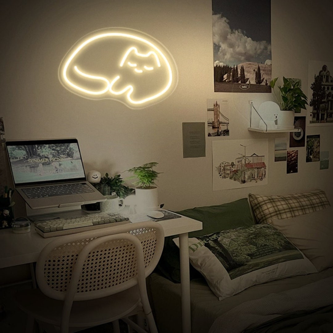 Cute Cat Neon Sign | Meowdy Neon Sign| Cat Lover Gift | Kid Room Decor ...