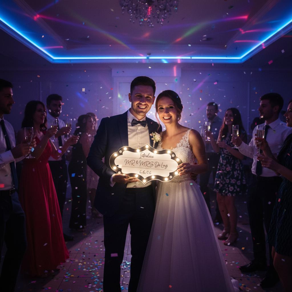 Custom LED Marquee Wedding Sign: Personalized Party Decor - Etsy
