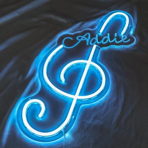 Musical Note Name Custom Neon Sign: Music Studio Decor - Etsy