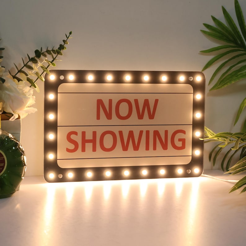 Custom Now Showing Marquee Neon Sign,movie Theater Light up Wall Decor ...