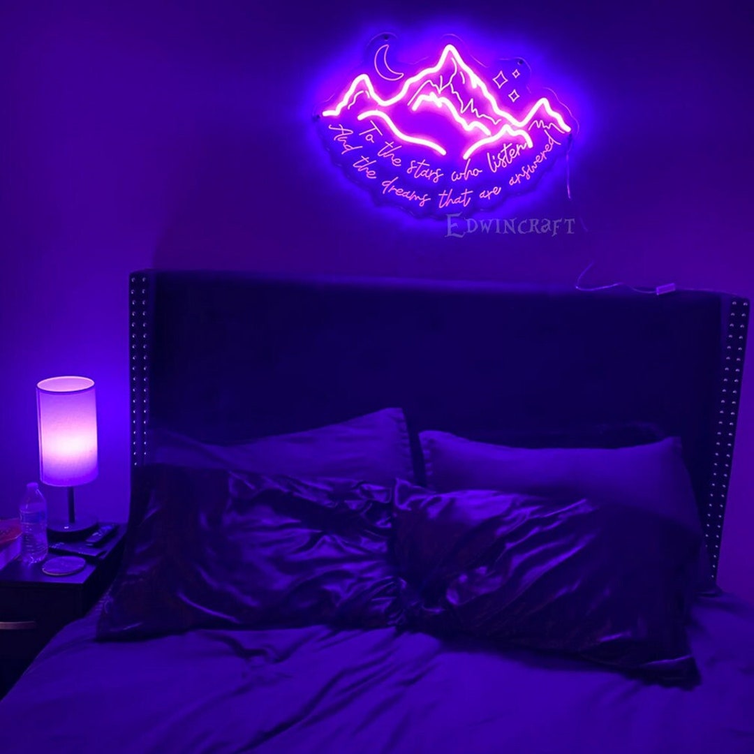 ACOTAR Night Neon Sign Mountain With Stars, to the Stars Who Listen ...