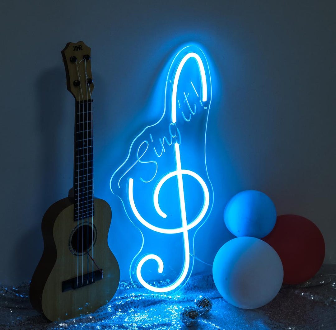 Musical Note Name Custom Neon Sign: Music Studio Decor - Etsy