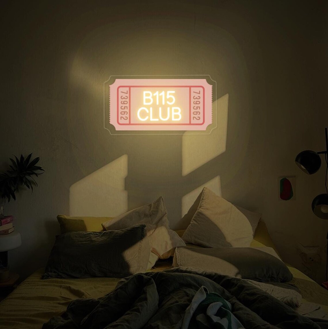 Custom Dorm Room Number Neon Sign: Trendy Ticket Wall Art - Etsy