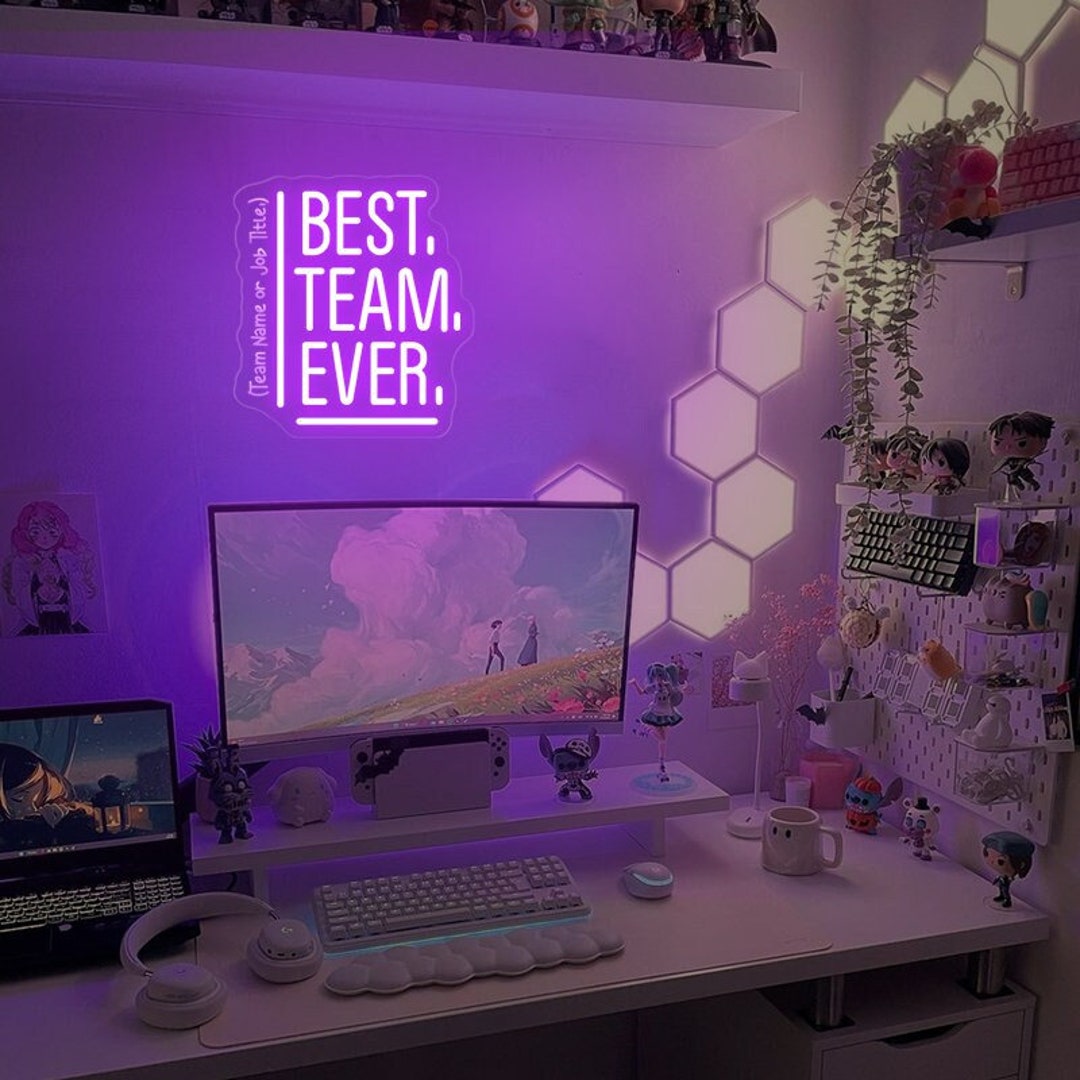 CUSTOM NAME Best Team Ever Neon Sign, Your Football Team Sign,your ...