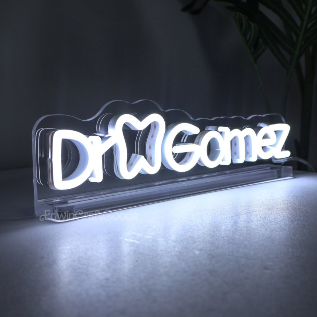 Personalized Dentist Name Neon Sign: Custom Dental Office Decor - Etsy