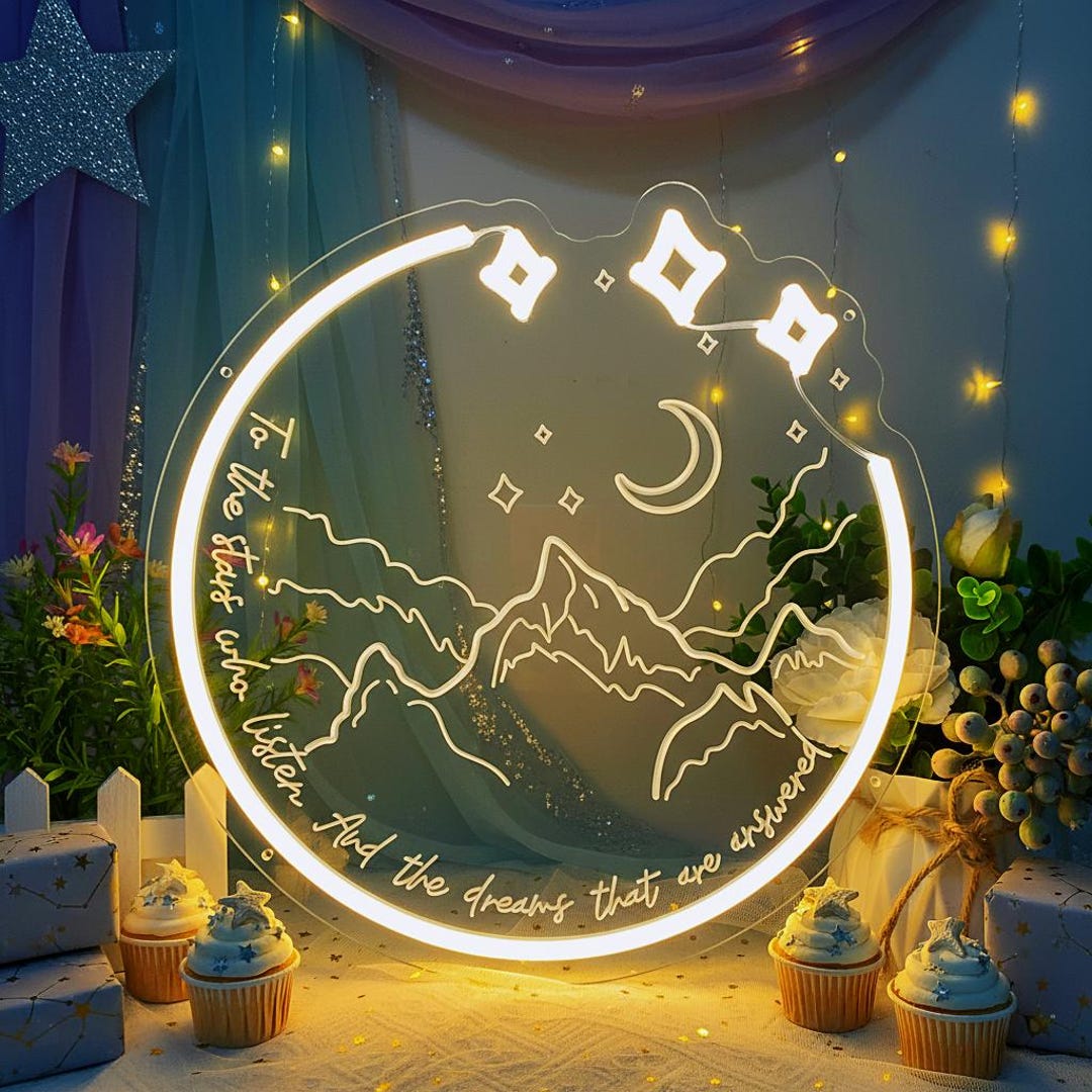 ACOTAR Night Court Neon Sign: Mountain Stars Book Lover Gift - Etsy
