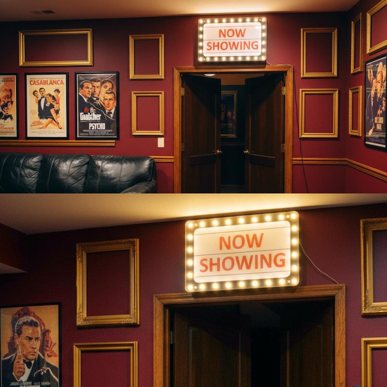 Custom Now Showing Marquee Neon Sign,movie Theater Light up Wall Decor ...