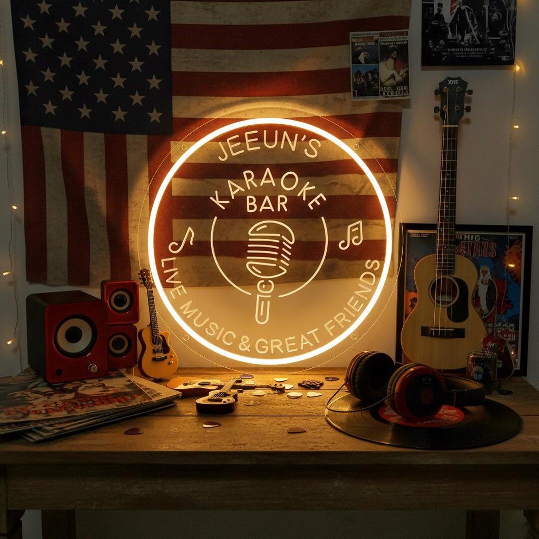 Custom Neon Karaoke Bar Sign, Personalized Music Decor - Etsy