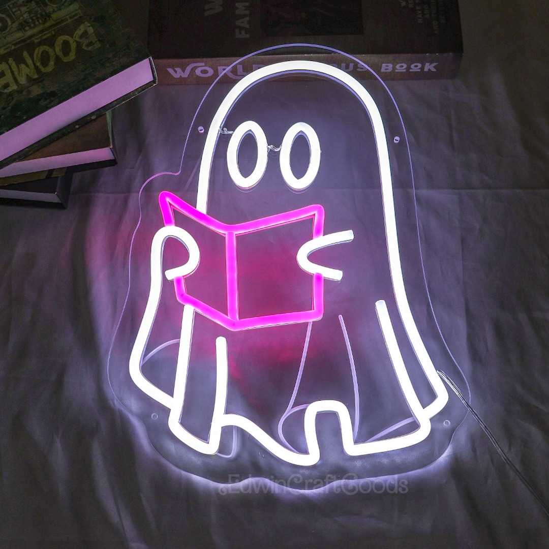Ghosts Reading Neon Sign,spooky Boo Reading Sign, Ghosts Reading Sign ...