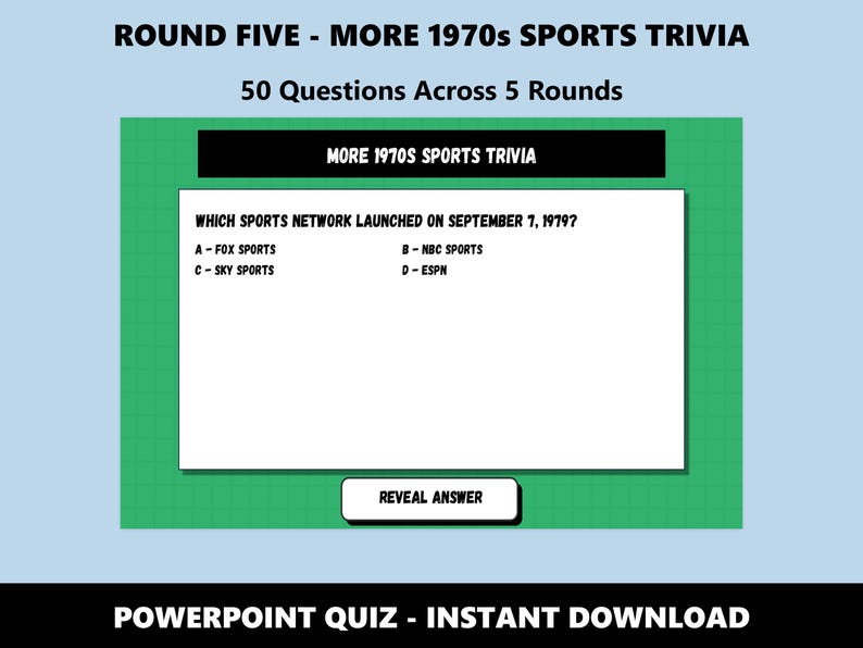 1970s Sports Virtual Quiz (powerpoint Quiz - Instant Download) - Etsy