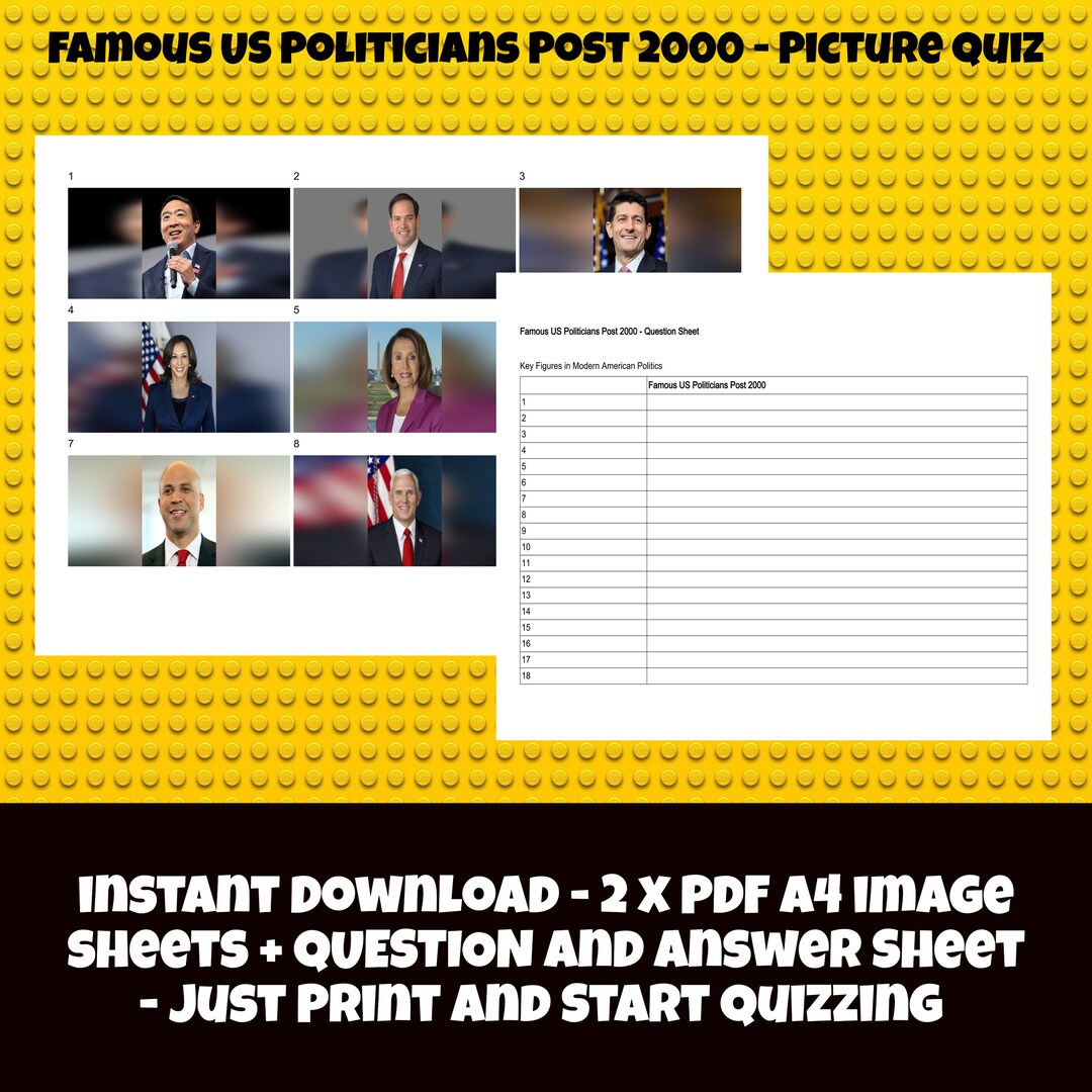 Picture Quiz | Famous US Politicians Post 2000 | Pub Quiz | Picture ...