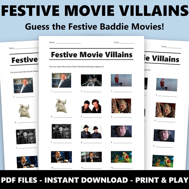 Festive Villains Quiz - Etsy