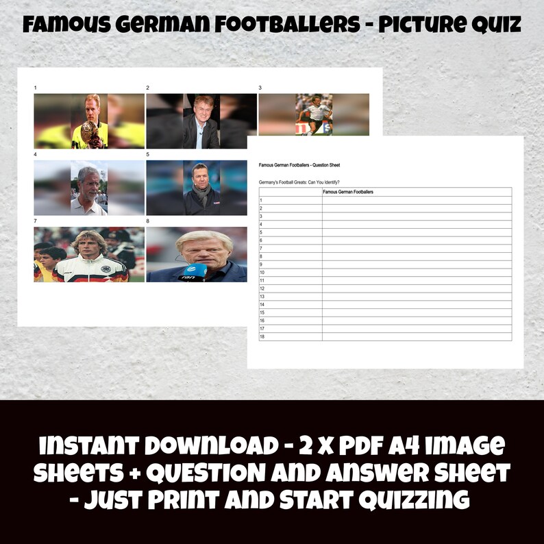 Famous German Footballers Picture Quiz Pub Quiz Picture Round Sports ...