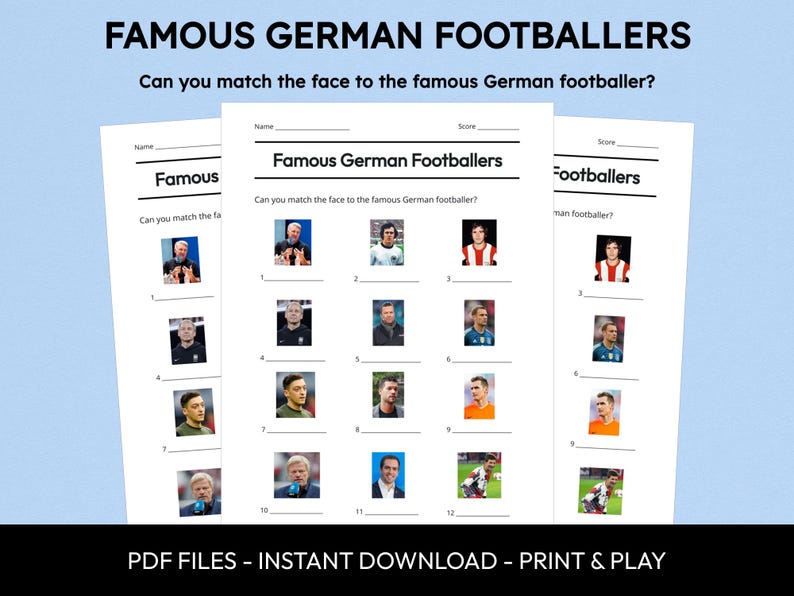 Famous German Footballers | Picture Quiz | Pub Quiz | Picture Round ...