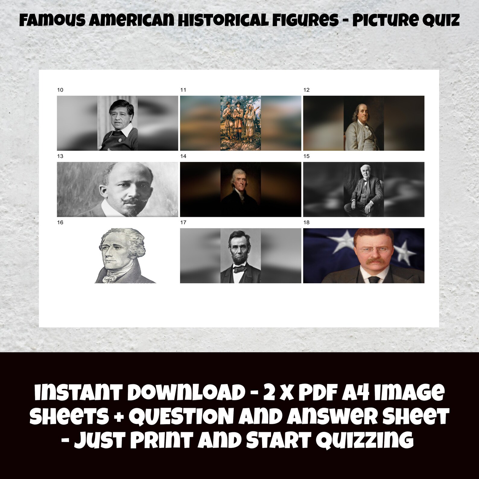 Famous American Historical Figures Picture Quiz | Pub Quiz | Picture ...