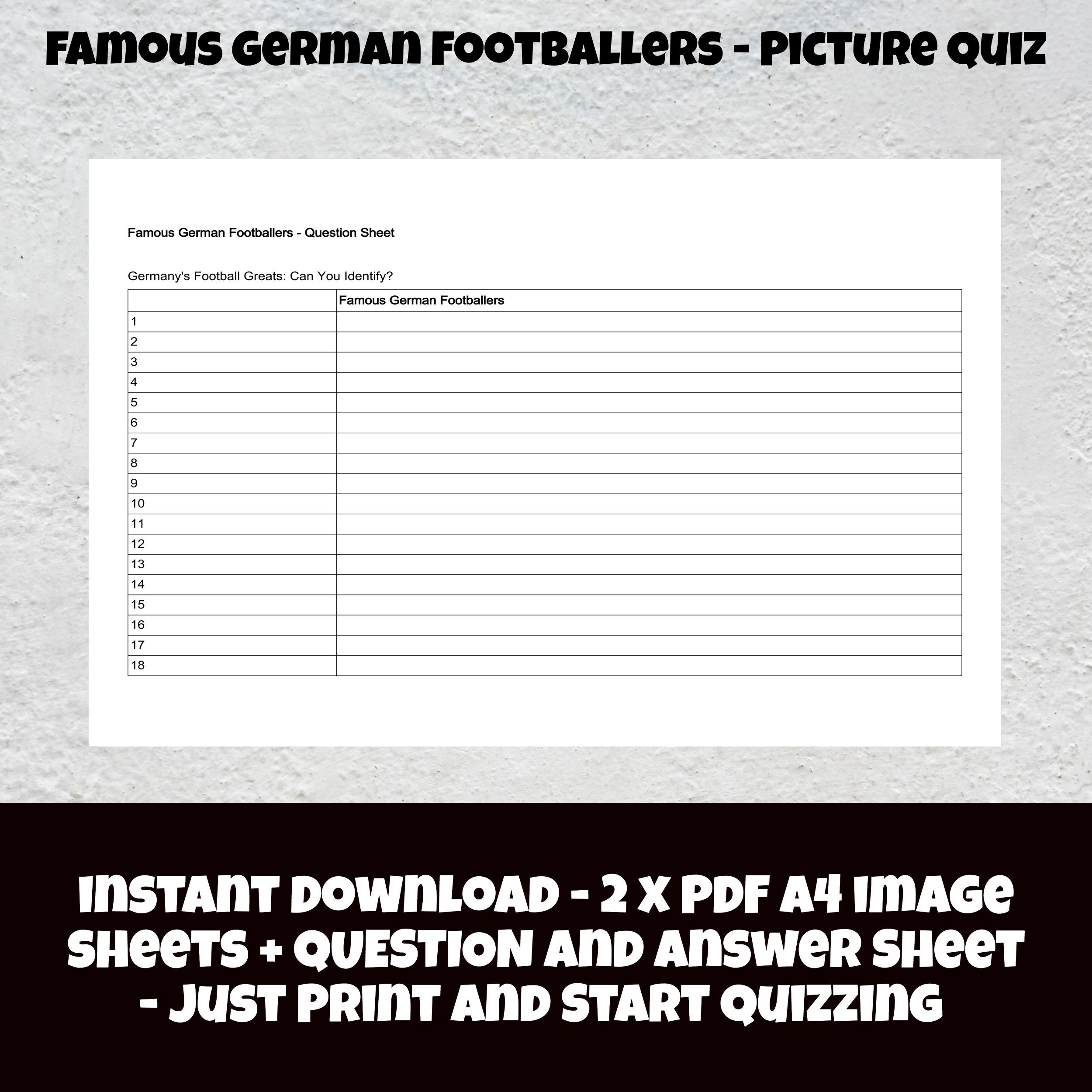 Famous German Footballers Picture Quiz Pub Quiz Picture Round Sports ...