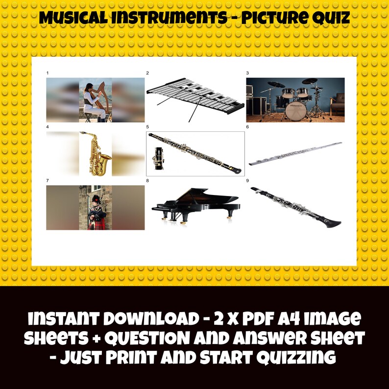 Picture Quiz Musical Instruments Pub Quiz Picture Round Music Quiz ...