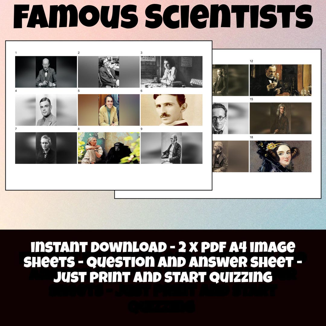 Famous Scientists Picture Quiz | Pub Quiz | Picture Round | Art Quiz ...