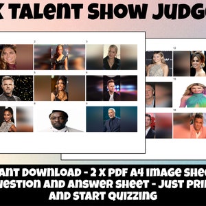 Printable UK Talent Show Judges Picture Quiz With Answers - Etsy