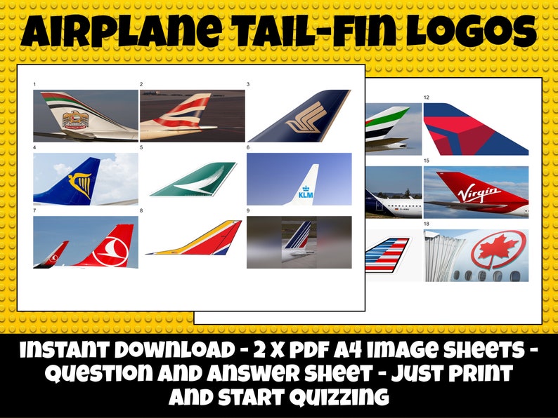 Air-plane Tailfin Logos Picture Quiz Pub Quiz Picture Round Travel ...