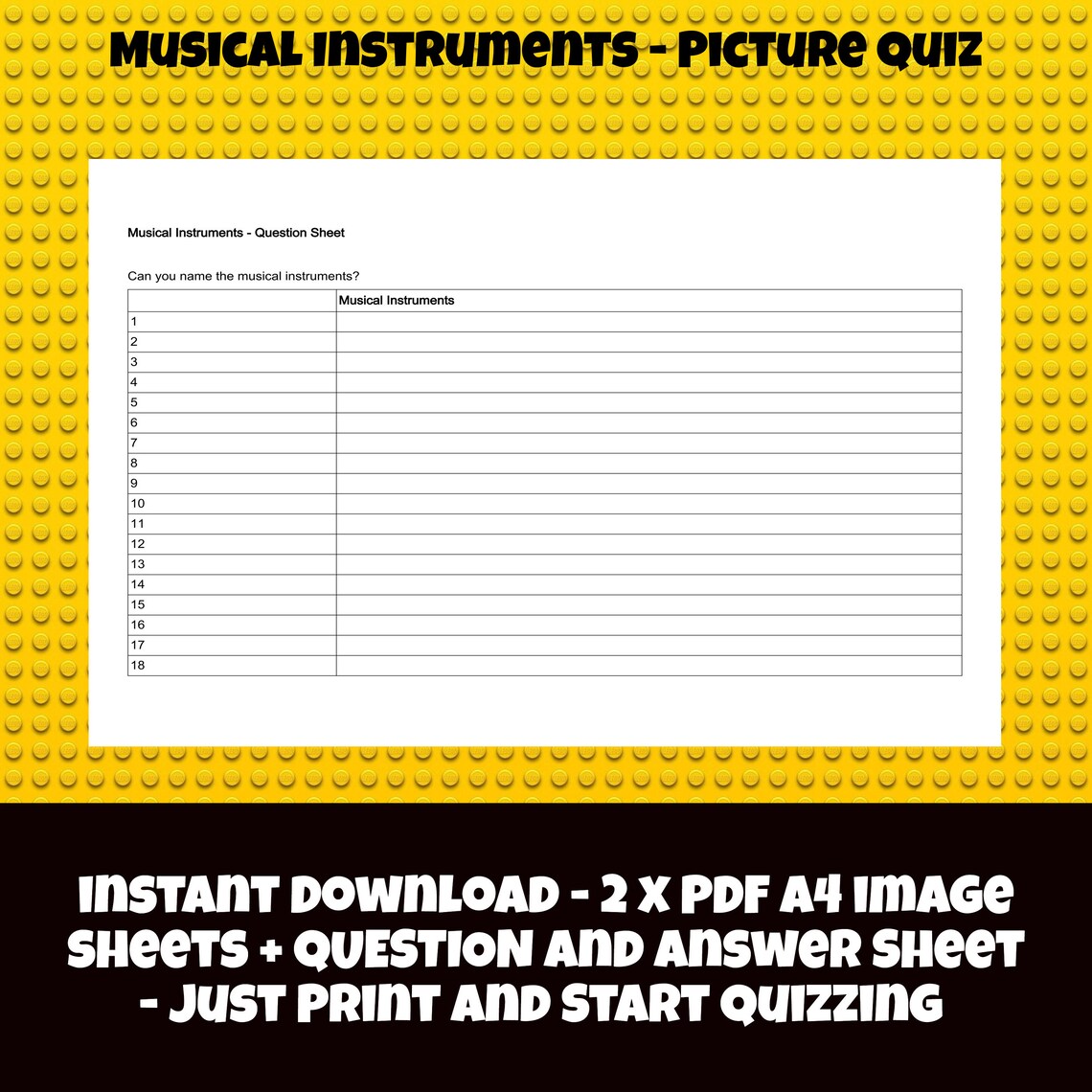 Picture Quiz Musical Instruments Pub Quiz Picture Round Music Quiz ...