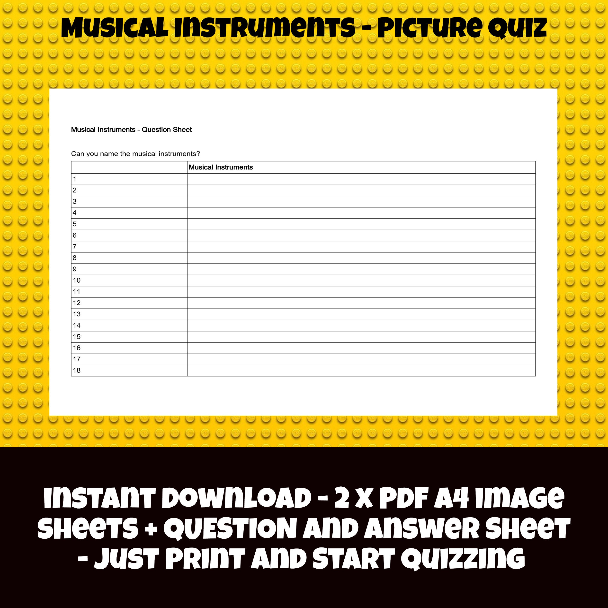 Picture Quiz Musical Instruments Pub Quiz Picture Round Music Quiz ...