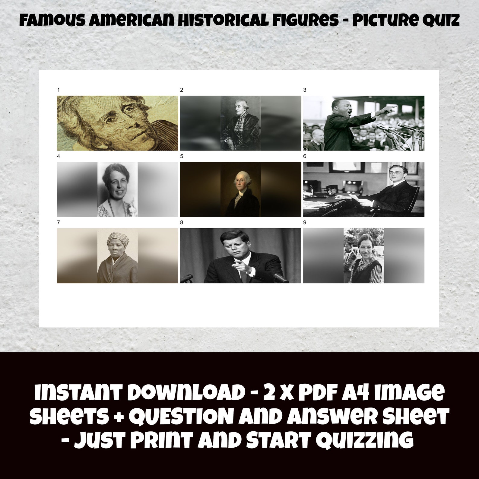 Famous American Historical Figures Picture Quiz | Pub Quiz | Picture ...