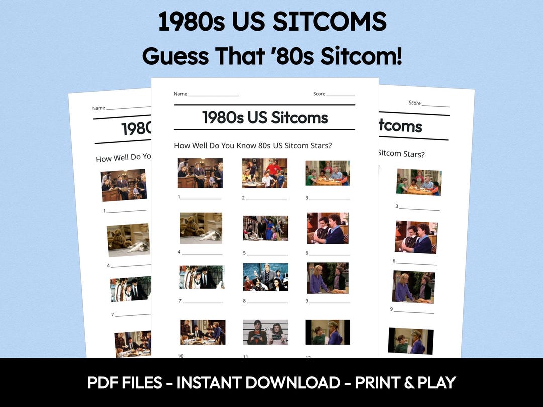 1980s US Sitcoms Picture Quiz: Printable Trivia Game (PDF Download) - Etsy
