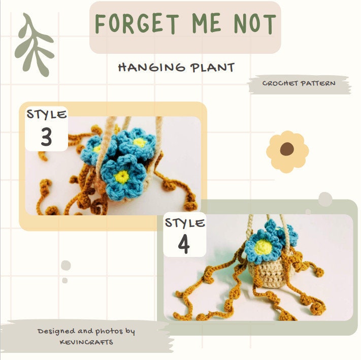 Car Hanging Plant Crochet PDF Pattern, Crochet Monstera Plant Pattern ...