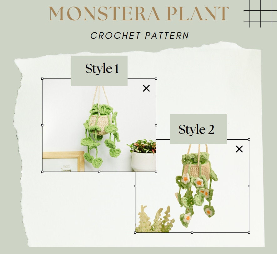 Car Hanging Plant Crochet PDF Pattern, Crochet Monstera Plant Pattern ...
