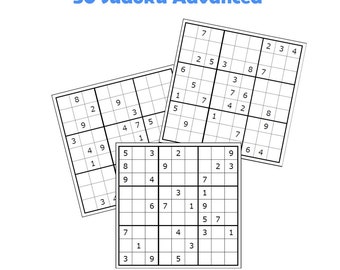 50 Sudoku Puzzles for Advanced Players, Printable (large Print) - Etsy