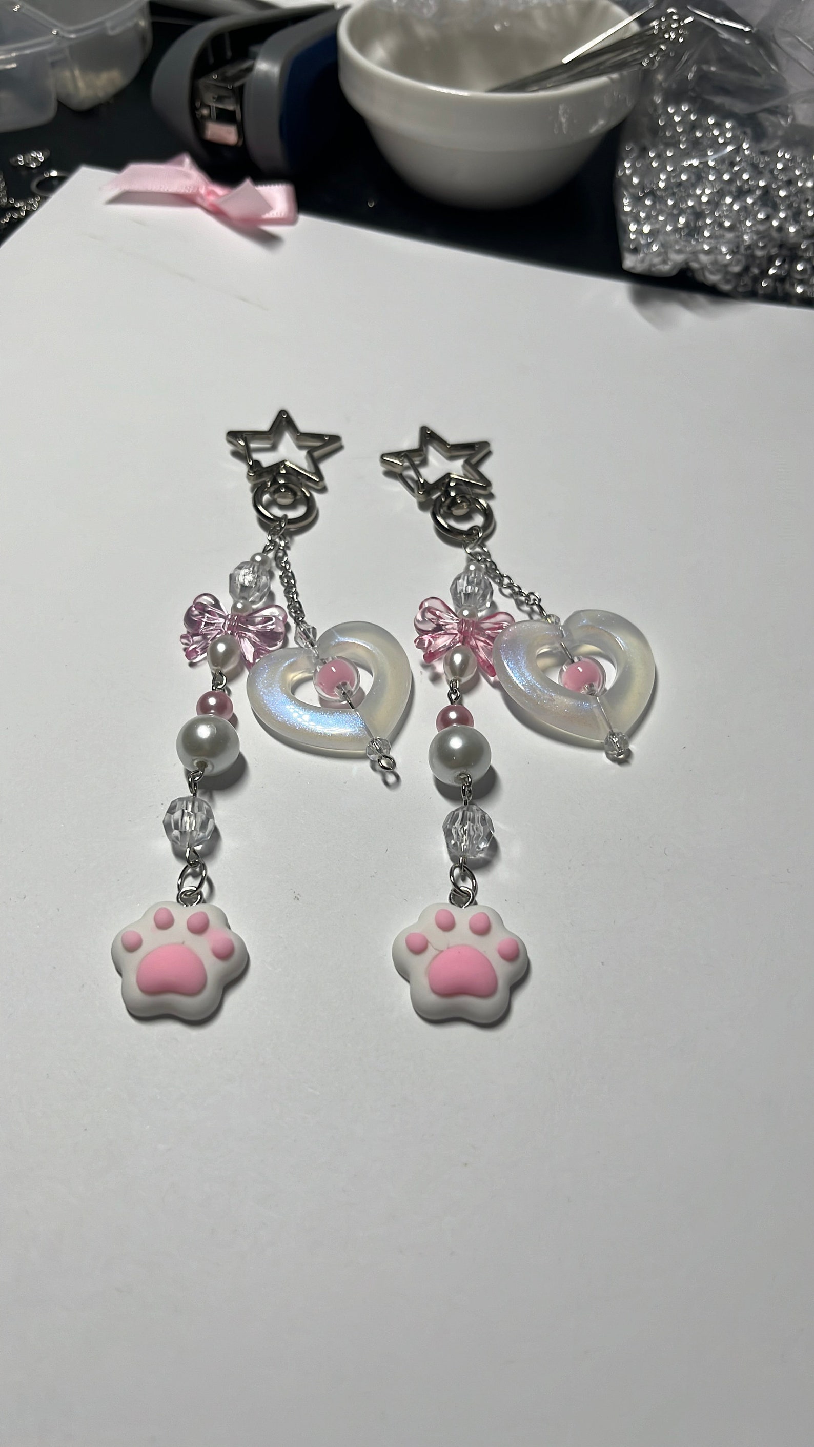 Pink Coquette Keychains and Phone Charms, Beaded Accessories, Y2K, Cute ...