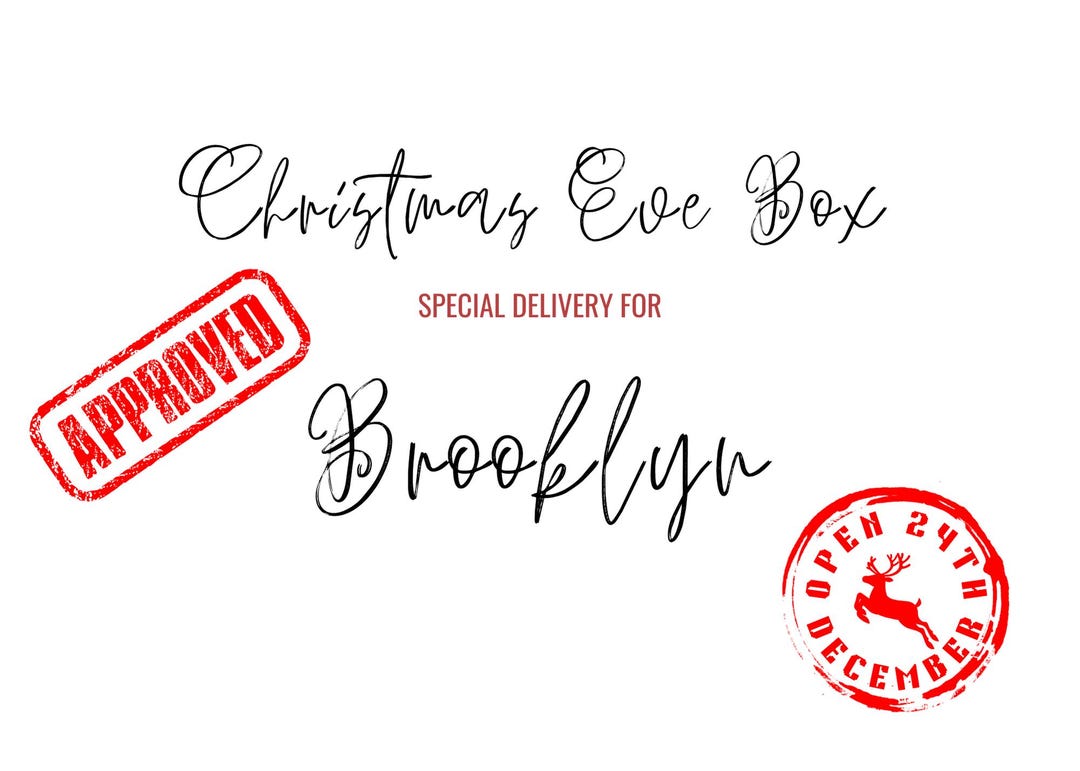 Digital Download Personalise Your Own Christmas Eve Box Add Name Canva ...
