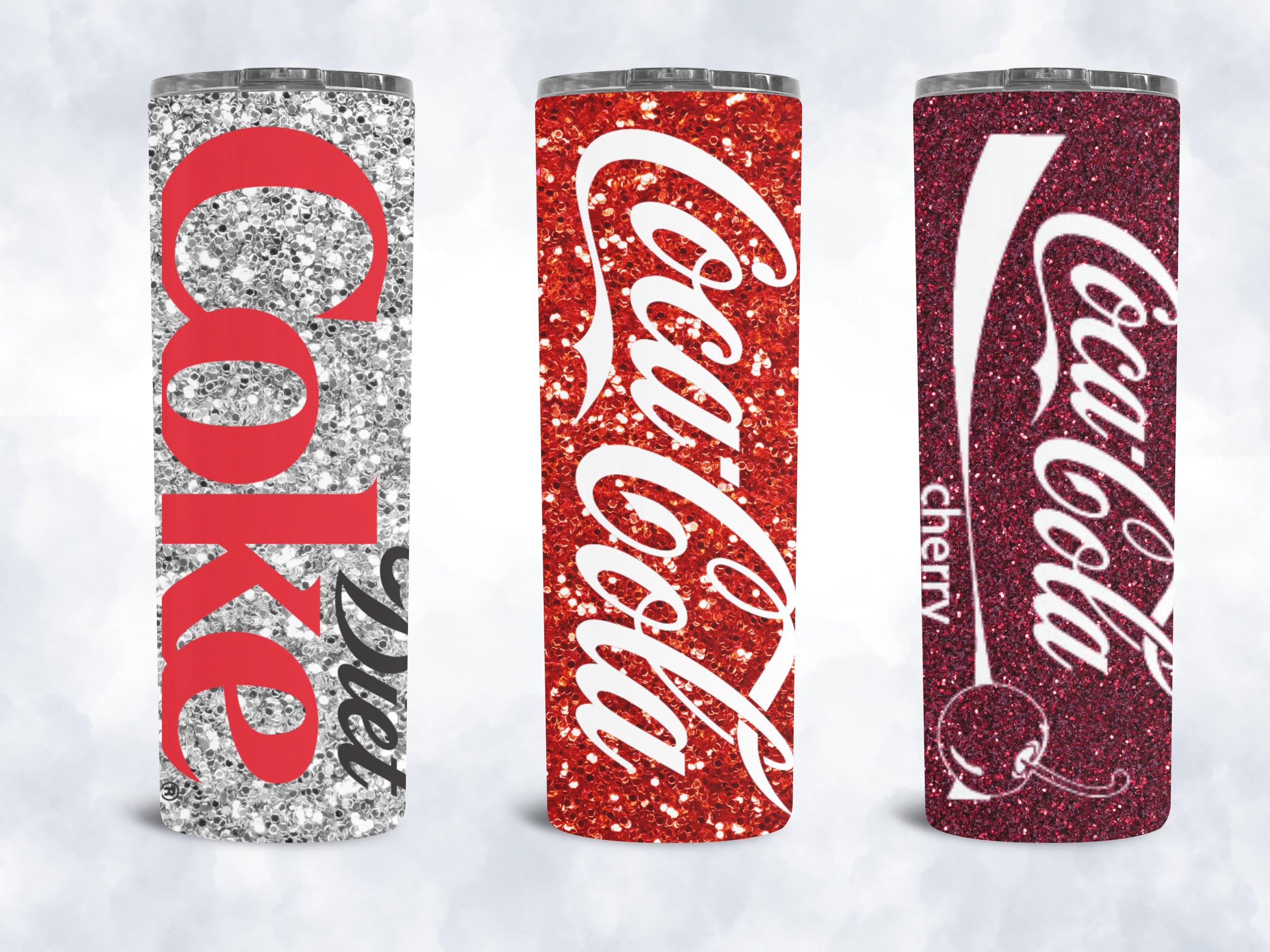 20oz Tumbler Straight PNG Coca Cola-diet Coke-cherry Coke Glitter ...