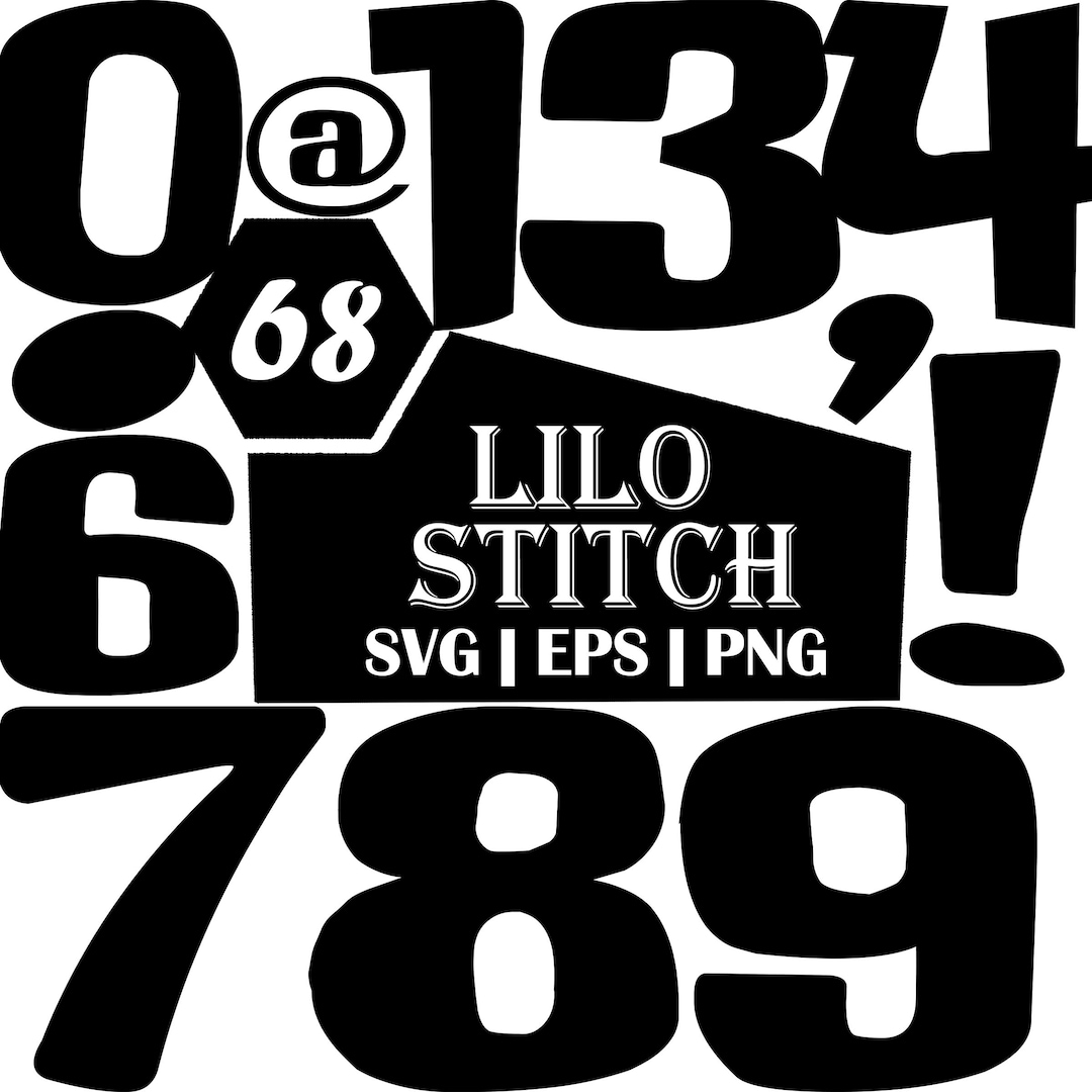 Lilo and Stitch Font Svg Lilo and Stitch Alphabet Letters and Numbers ...