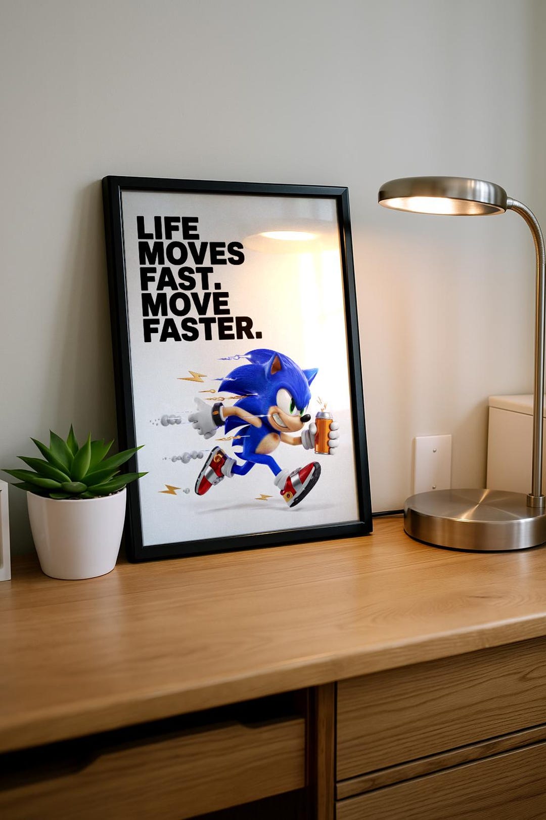 Life Moves Fast – Sonic the Hedgehog Poster | Gamer Quote Wall Art - Etsy