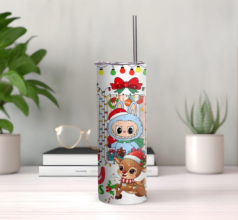Christmas Edition Monster Cartoon Tumbler Wrap, 20oz Skinny Tumbler ...