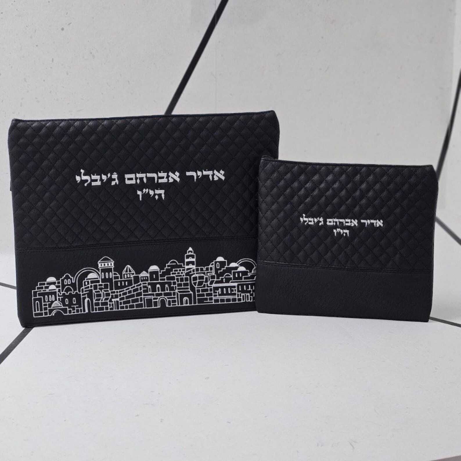Handmade Judaica Art Talit Case & Tefillin Bag Set, Israeli Tallit for ...