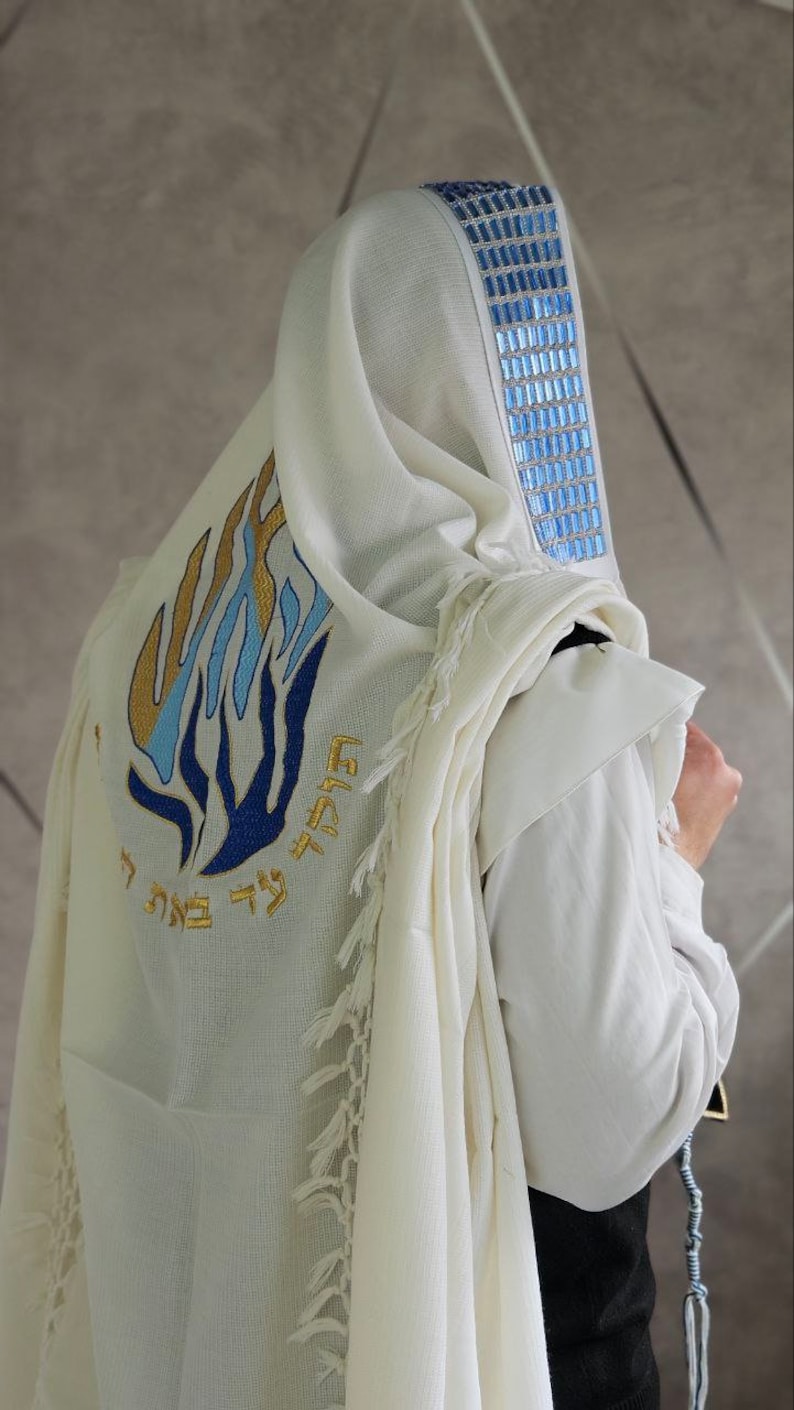 Judaica Art Jewish Gift Israeli Tallit Embroidered Tallit Tallit for ...
