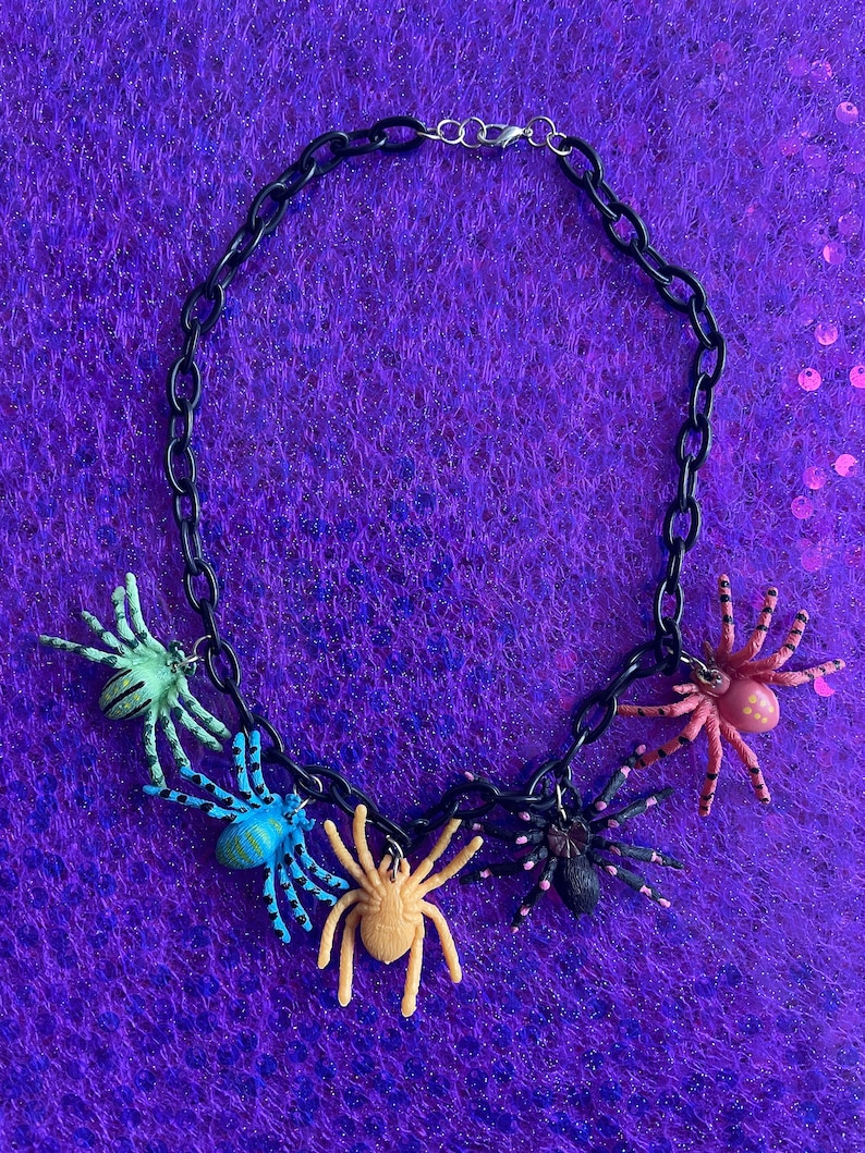 Colorful Spider Necklace - Etsy